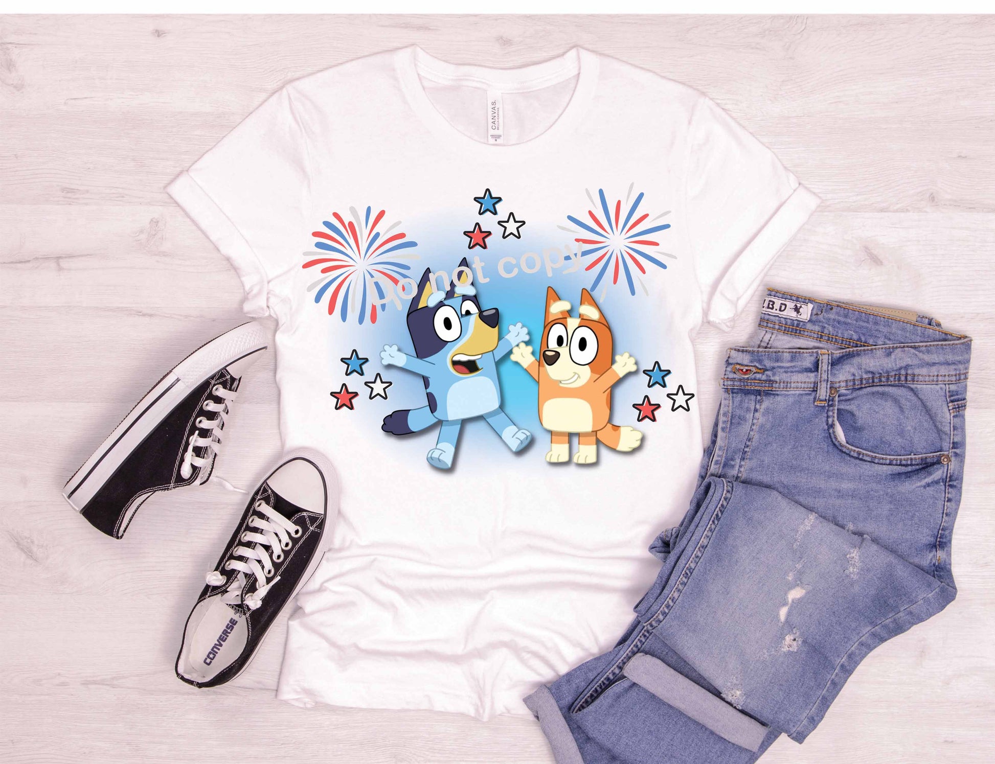 4th of July Bluey fireworks DTF Transfer – Monkey Prints