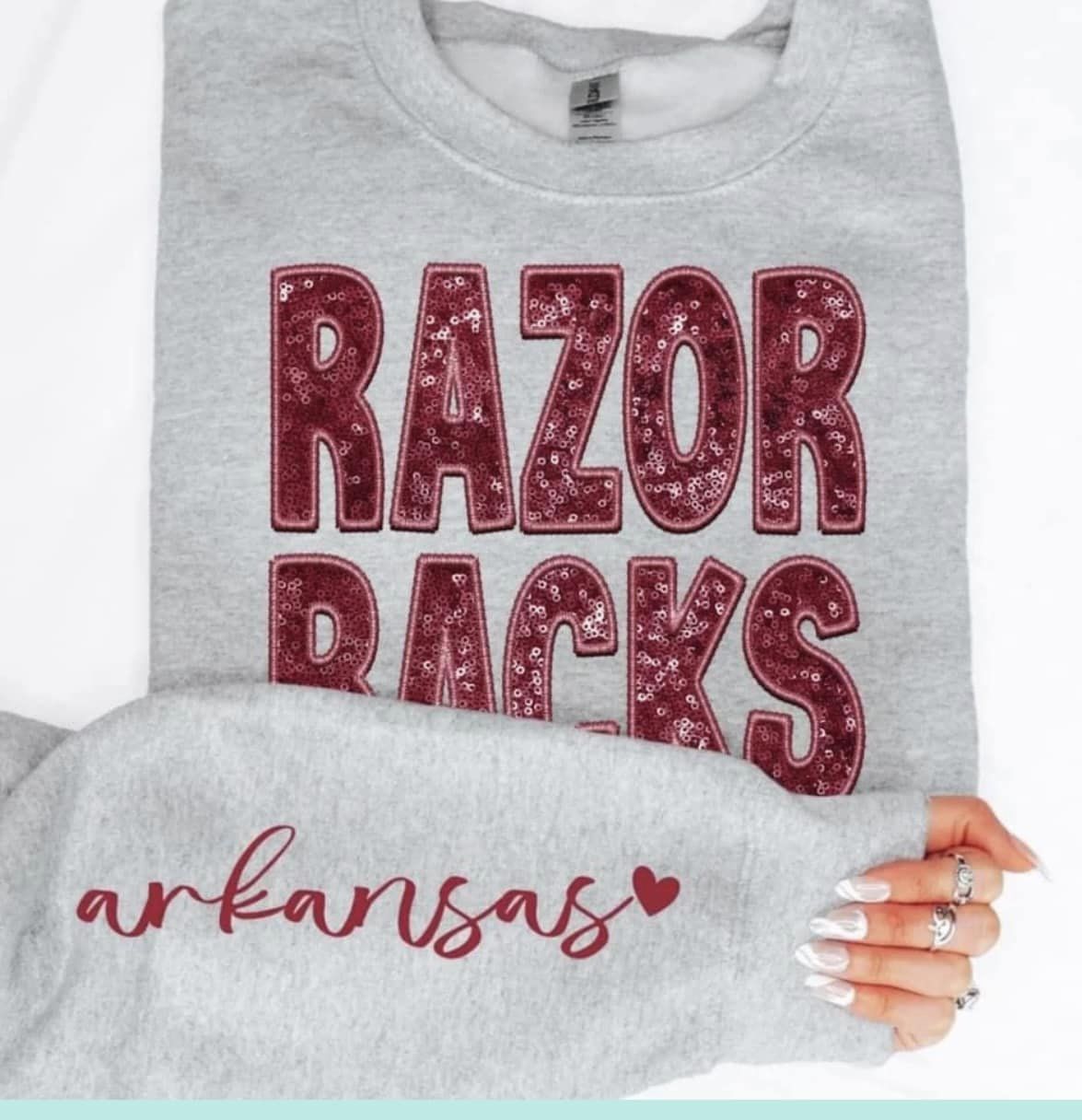 Razorbacks Faux sequin DTF TRANSFER – Monkey Prints